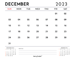 December 2023 Calendars | 100+ Styles - World of Printables