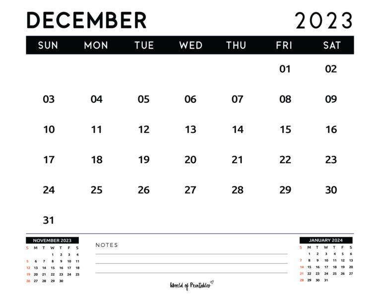December 2023 Calendars | 100+ Styles - World of Printables