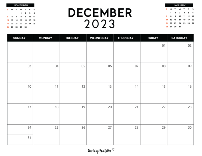 December 2023 Calendars | 100+ Styles - World of Printables