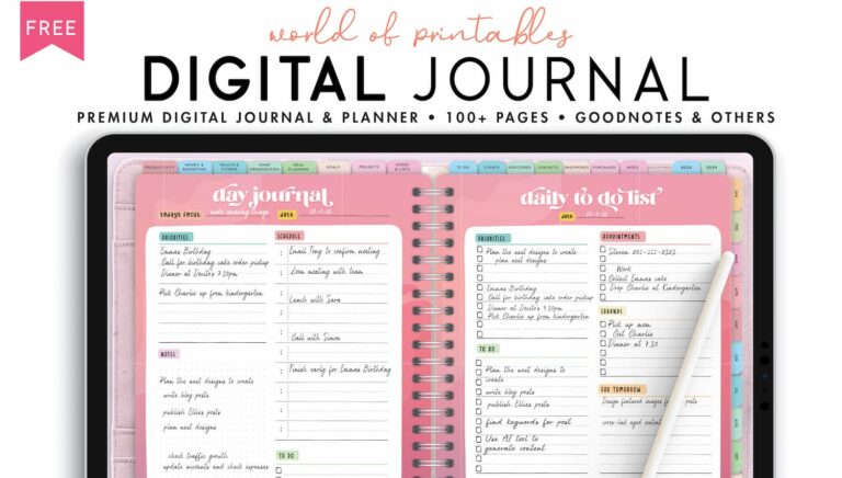 Digital Journal - Free 100 Page Journal For 2026 - World of Printables