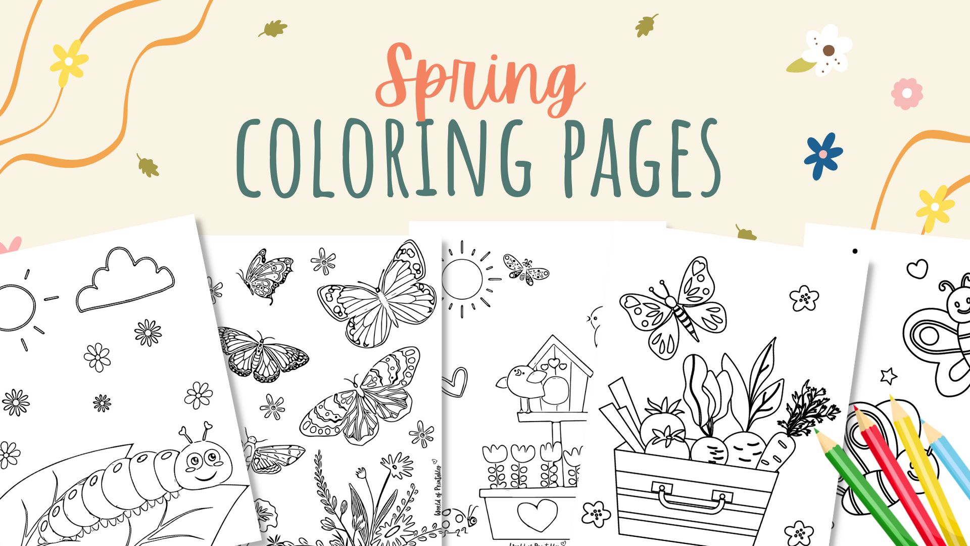 Spring Coloring Pages Preschool Kindergarten First Grade 