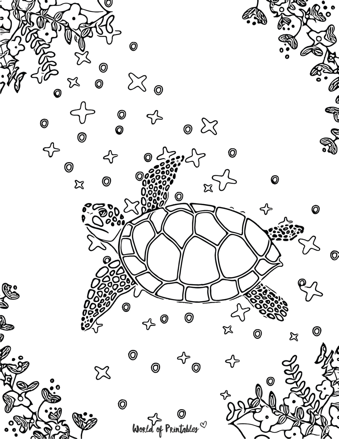 Turtle Coloring Pages - World of Printables
