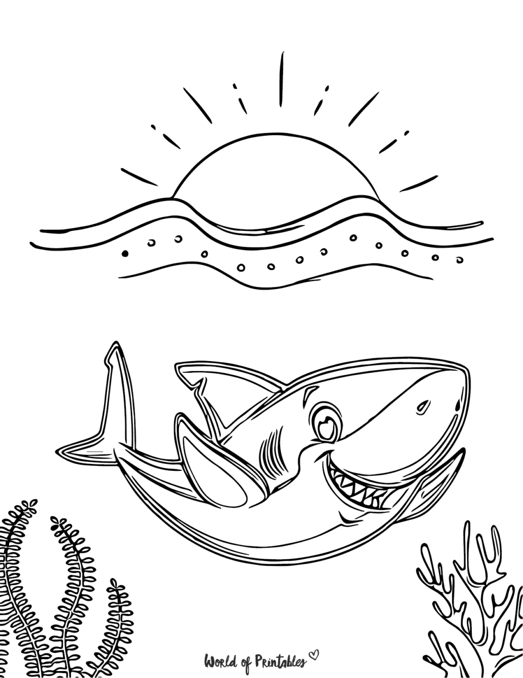 Shark Coloring Pages - World of Printables