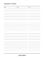 Assessment Trackers - World of Printables