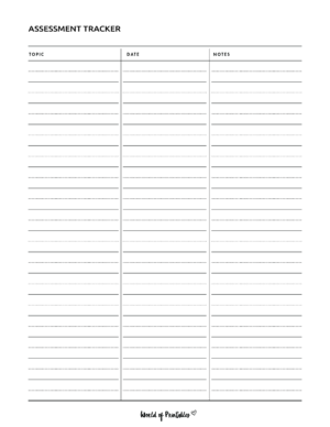 Assessment Trackers - World of Printables