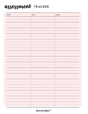 Assessment Trackers - World of Printables