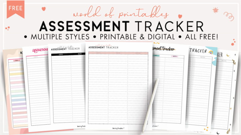 Assessment Trackers - World of Printables