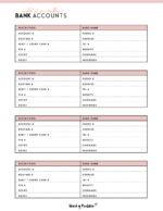 Bank Information Templates - World of Printables