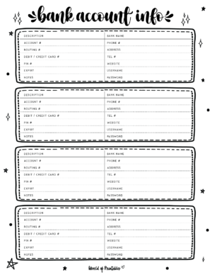 Bank Information Templates - World of Printables