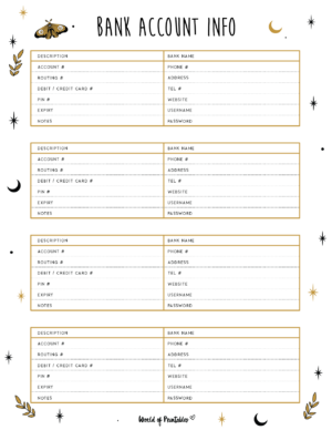 Bank Information Templates - World of Printables