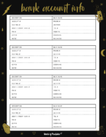 Bank Information Templates - World of Printables