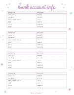 Bank Information Templates - World of Printables