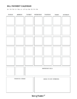 Free Bill Calendar | 20 Stylish Designs PDF - World of Printables