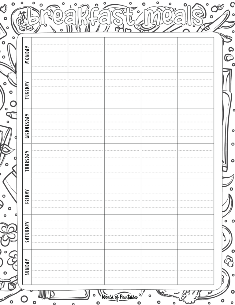Breakfast Meal Planners - World of Printables