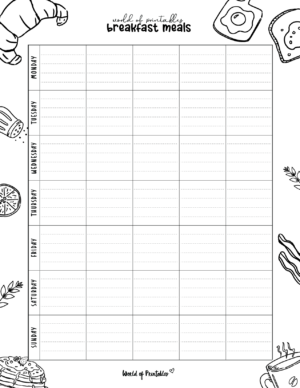 Breakfast Meal Planners - World of Printables