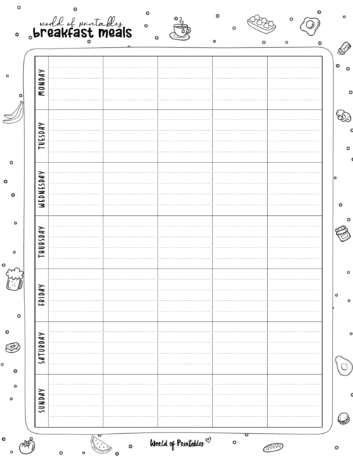 Breakfast Meal Planners - World of Printables