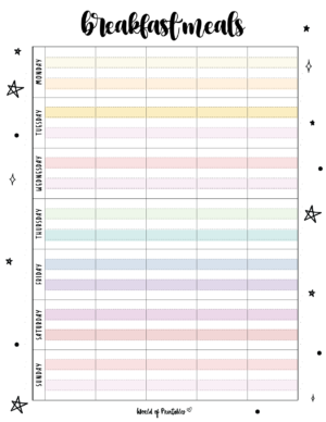 Breakfast Meal Planners - World of Printables