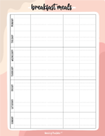Breakfast Meal Planners - World of Printables