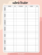 Free Printable Calorie Tracker - World of Printables