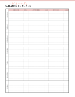 Free Printable Calorie Tracker - World of Printables