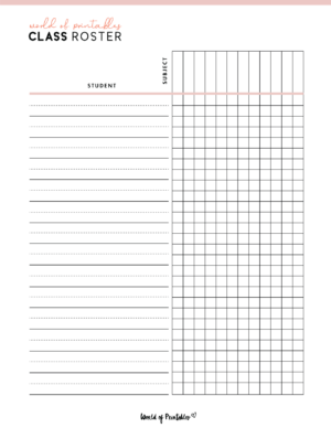 Class Roster Templates - World of Printables