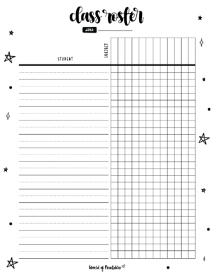 Class Roster Templates - World of Printables
