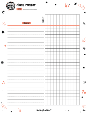 Class Roster Templates - World of Printables