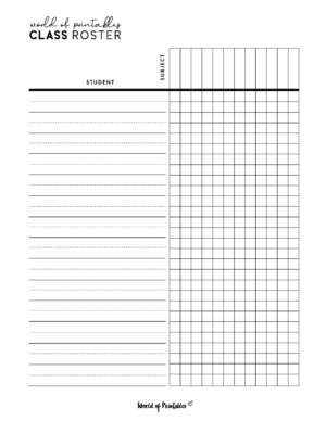 Class Roster Templates - World of Printables