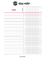 Class Roster Templates - World of Printables