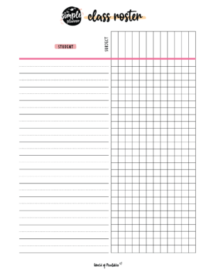 Class Roster Templates - World of Printables