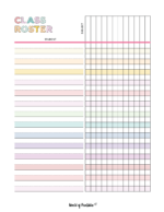Class Roster Templates - World of Printables