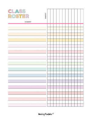 Class Roster Templates - World of Printables