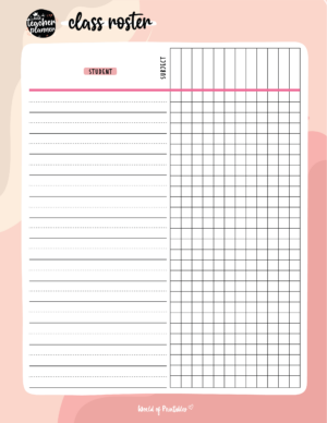Class Roster Templates - World of Printables