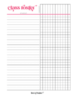 Class Roster Templates - World of Printables
