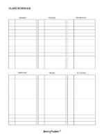 Class Schedule Templates - World of Printables