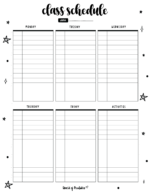 Class Schedule Templates - World of Printables