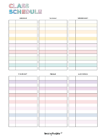 Class Schedule Templates - World of Printables