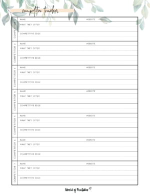 Download Competitor Analysis Templates PDF - World of Printables