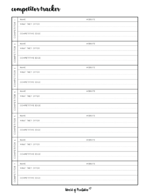 Download Competitor Analysis Templates PDF - World of Printables