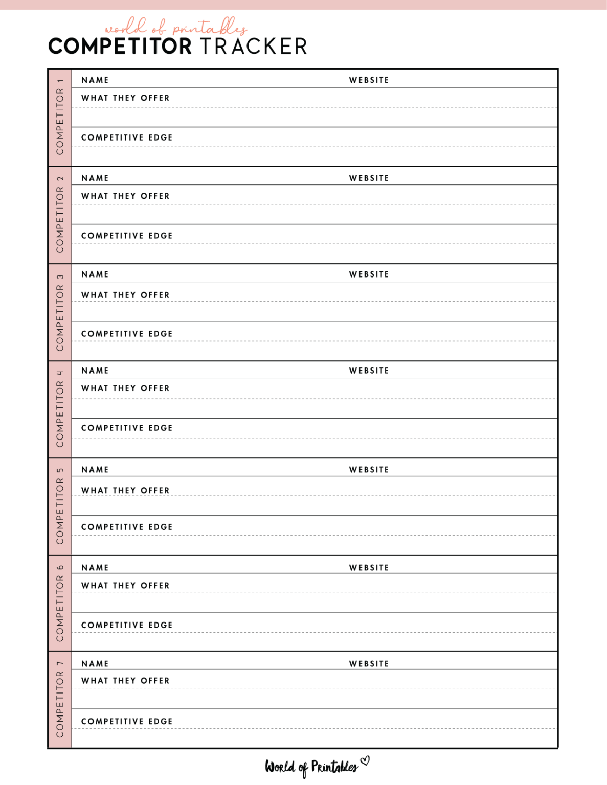 Download Competitor Analysis Templates PDF - World of Printables