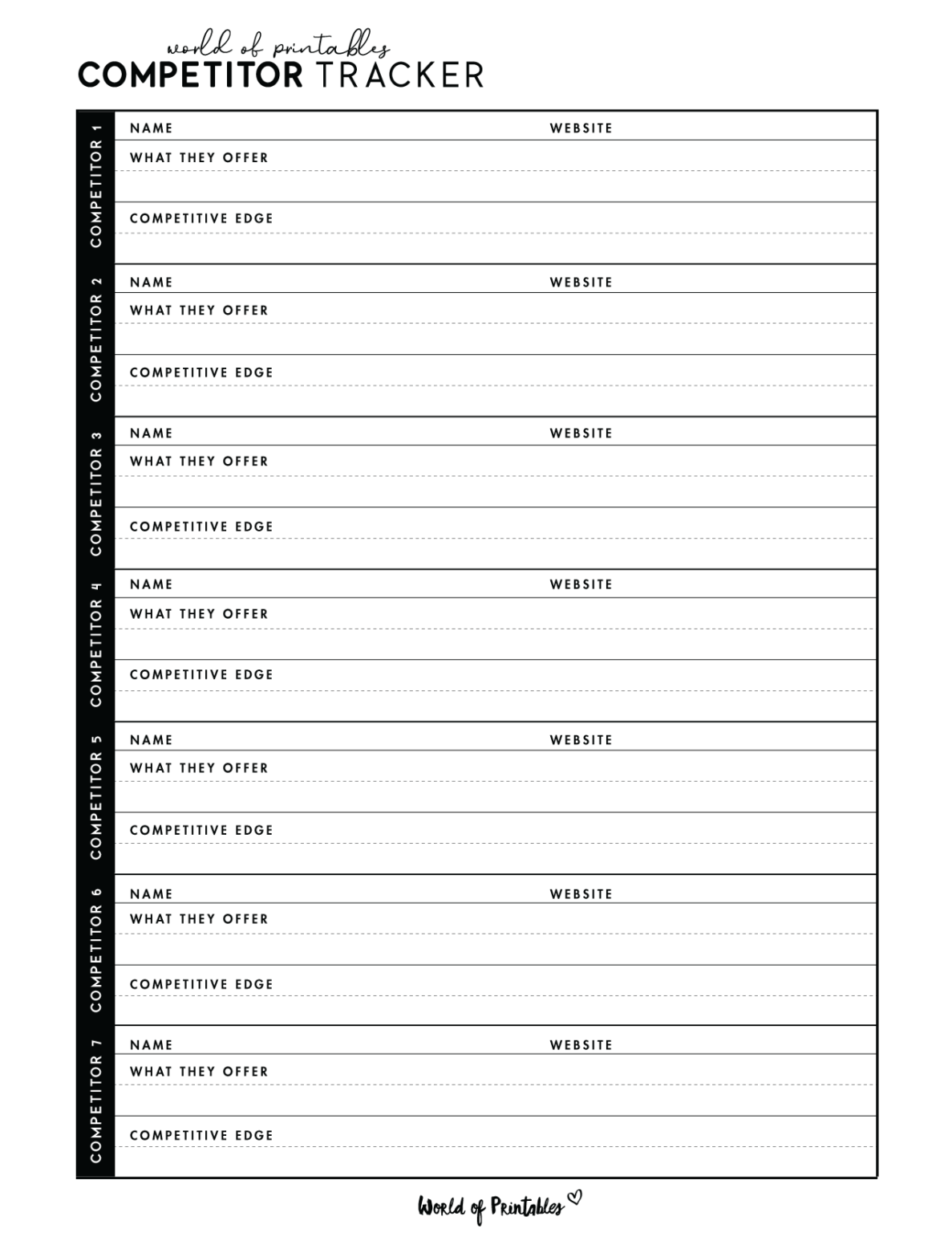 Download Competitor Analysis Templates PDF - World of Printables