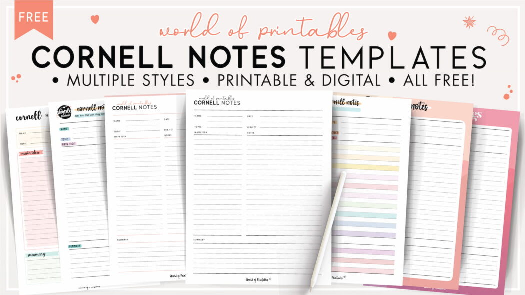 Cornell Notes Templates - World of Printables