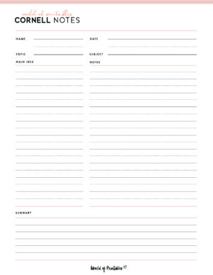 Cornell Notes Templates - World of Printables