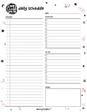 Daily Schedule Templates - World of Printables