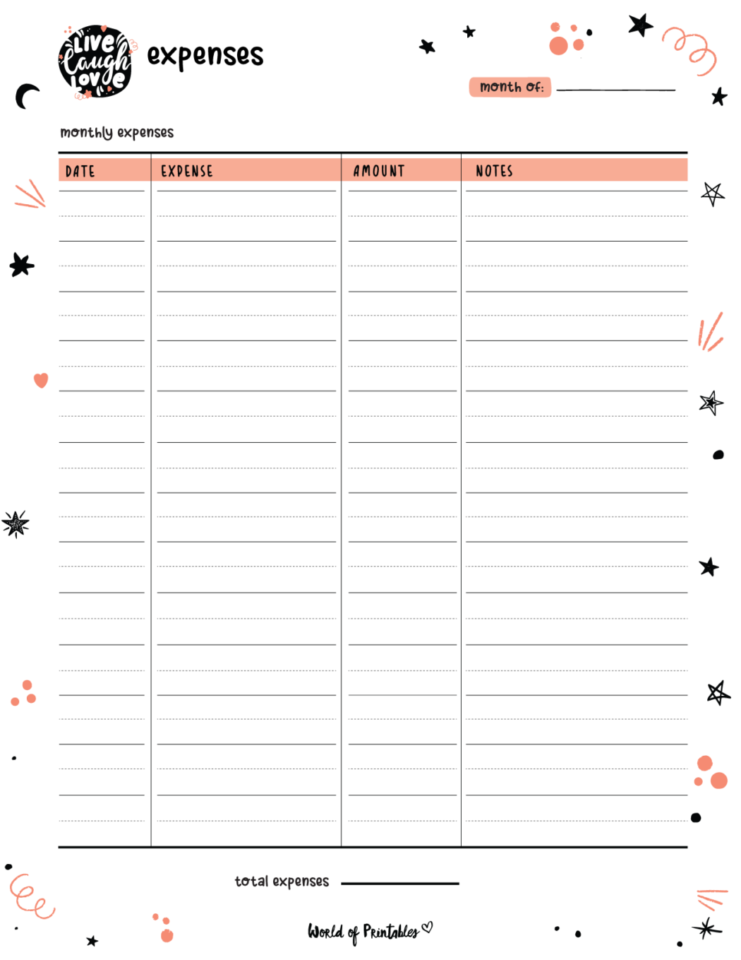 Expense Tracker Templates - World of Printables