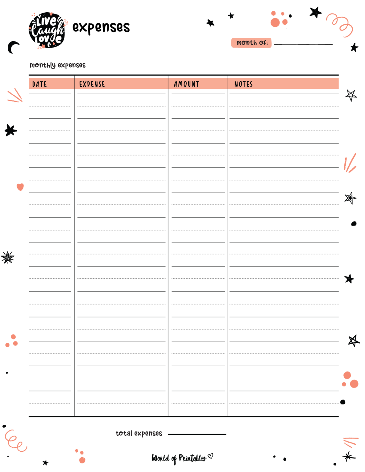 Expense Tracker Templates - World of Printables