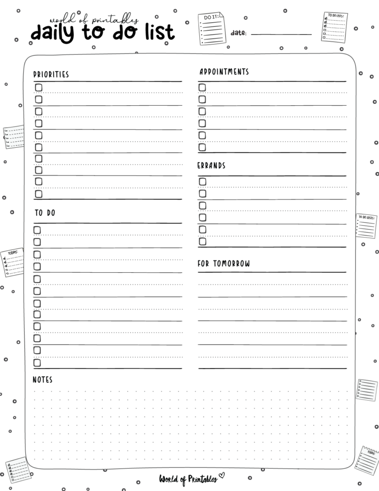 Daily To Do List Templates - World of Printables