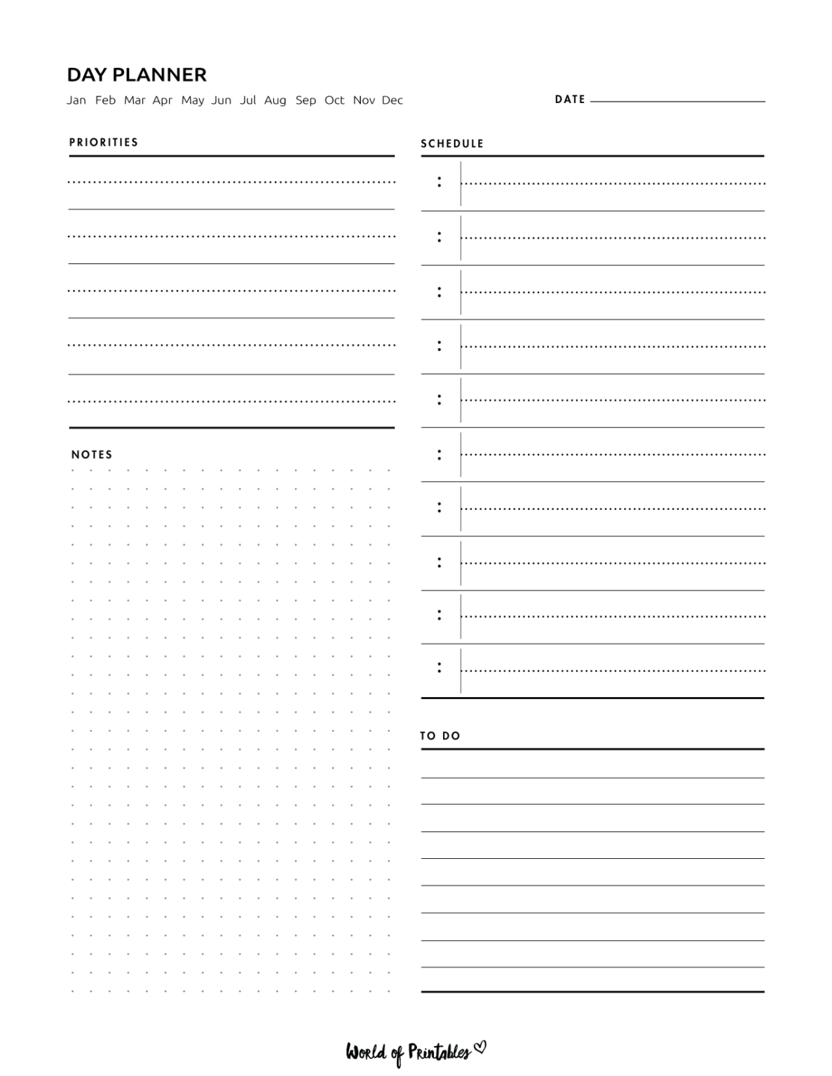 Download Daily Planner Templates PDF - World of Printables