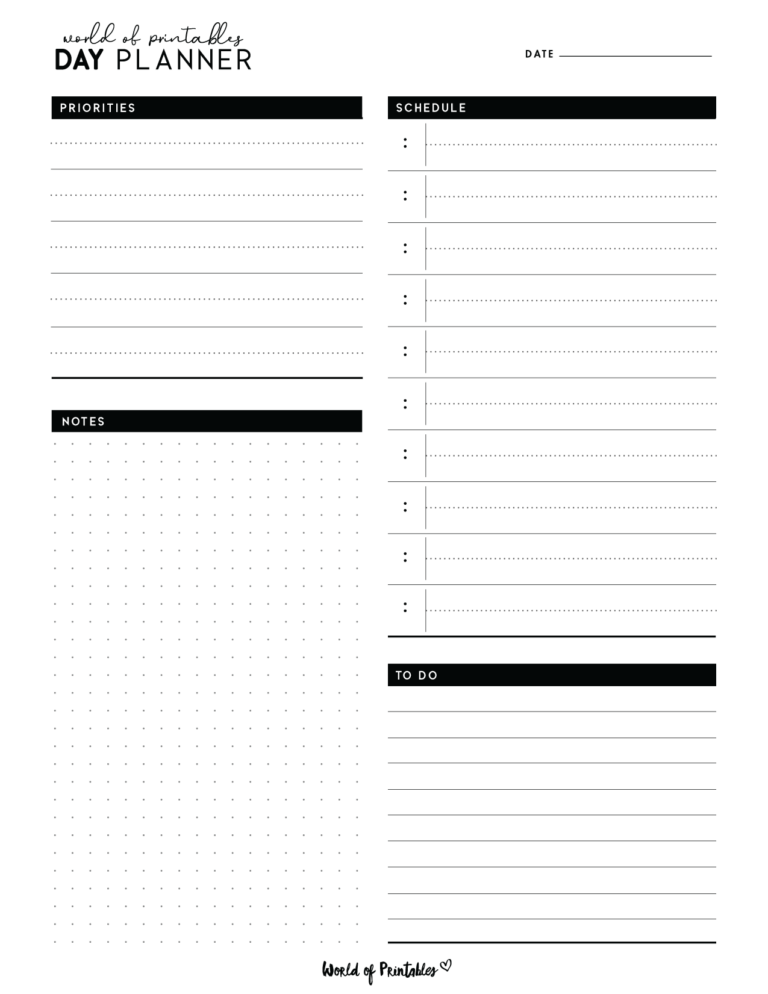 Download Daily Planner Templates PDF - World of Printables