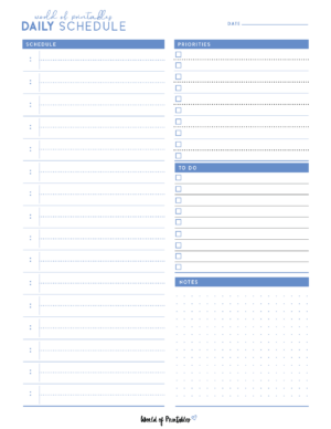 Daily Schedule Templates - World of Printables
